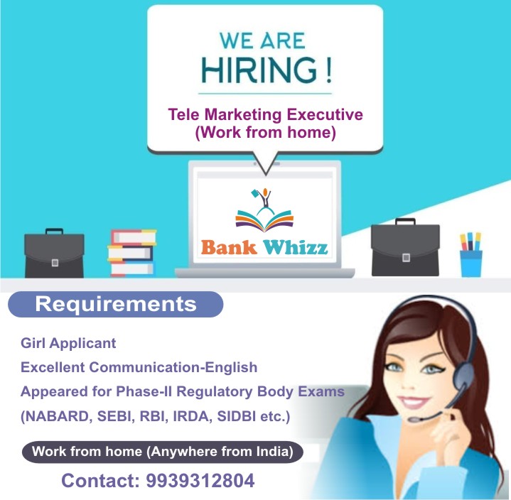 We are hiring for Telemarketing at Bankwhizz - Bank whizz